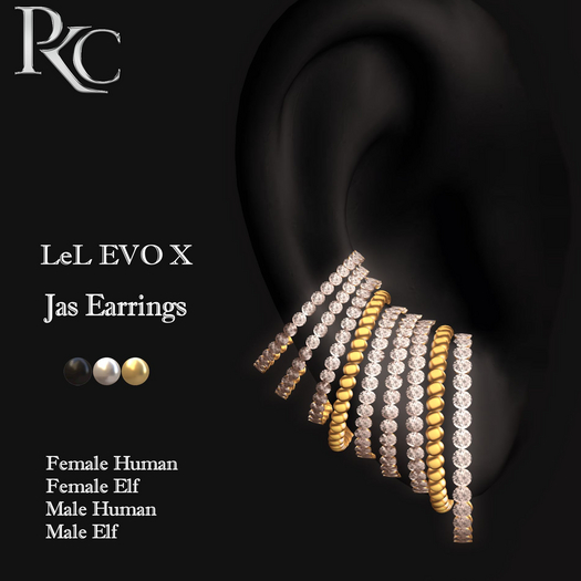 Second Life Marketplace - *PKC* LeL EVO X Jas Earrings